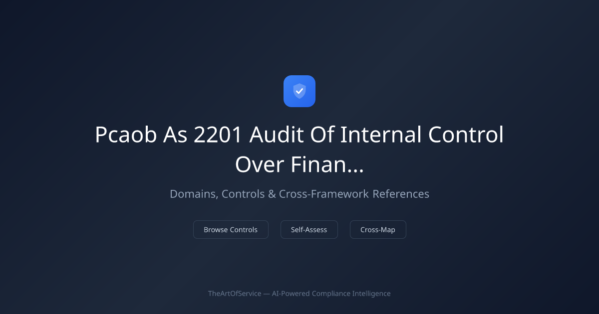 PCAOB AS 2201 - Audit of Internal Control Over Financial Reporting ...